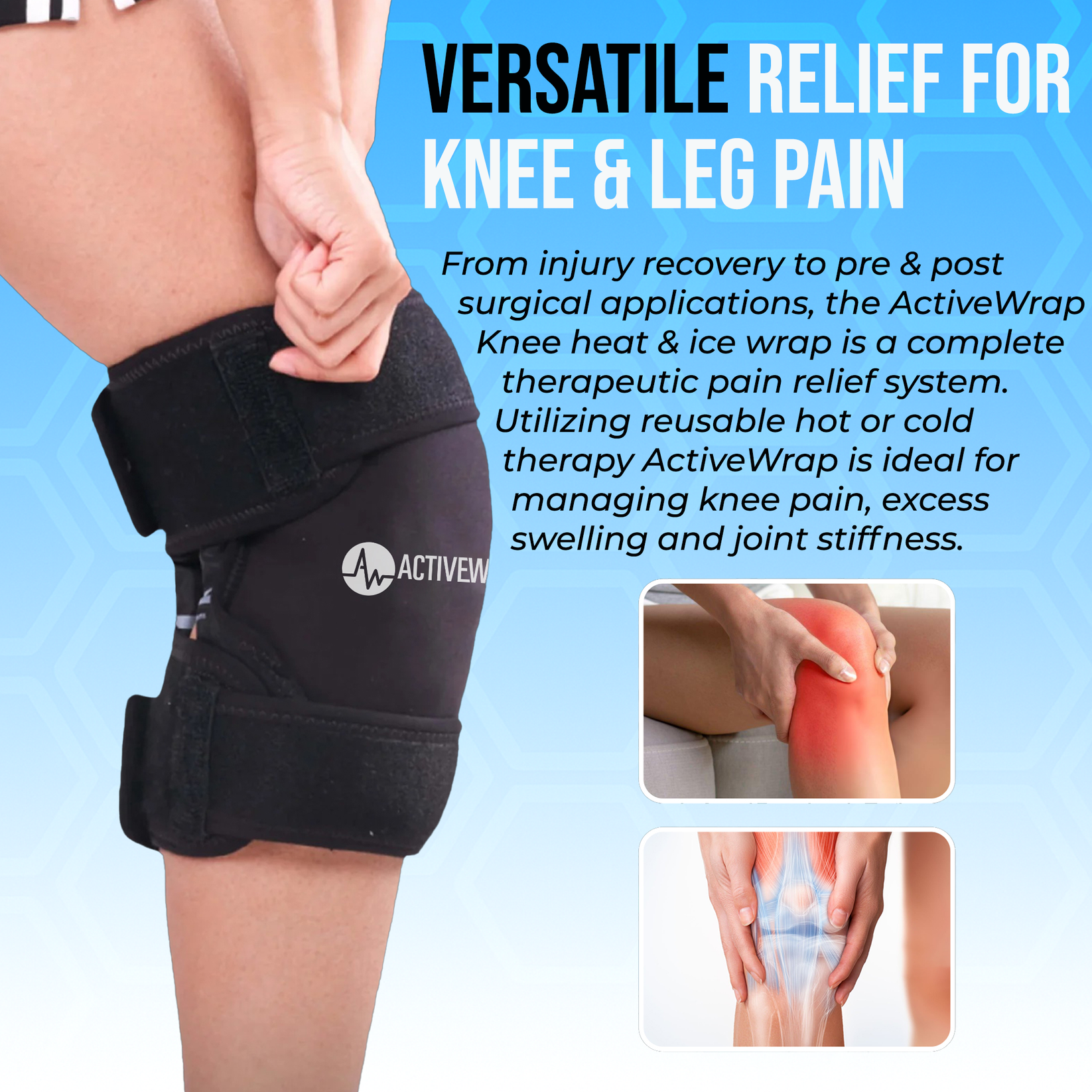 Heat & Ice Knee Wrap & Pack (All-in-1) | ActiveWrap®